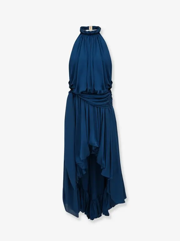 Zimmermann Alchemy Halter Silk Dress - Blue