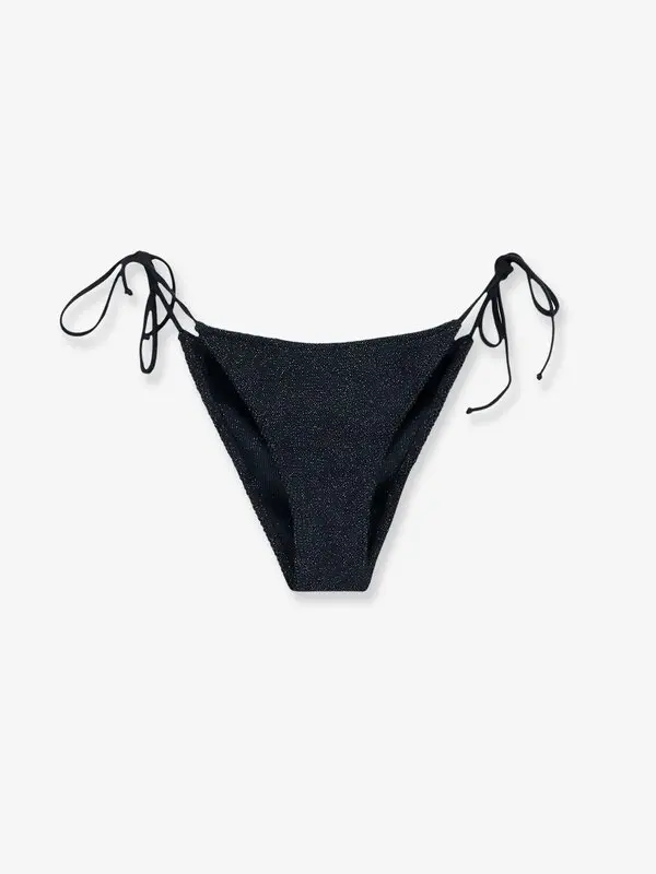 MC2 SAINT BARTH Virgo Crinkle Lurex Bikini Top - Black