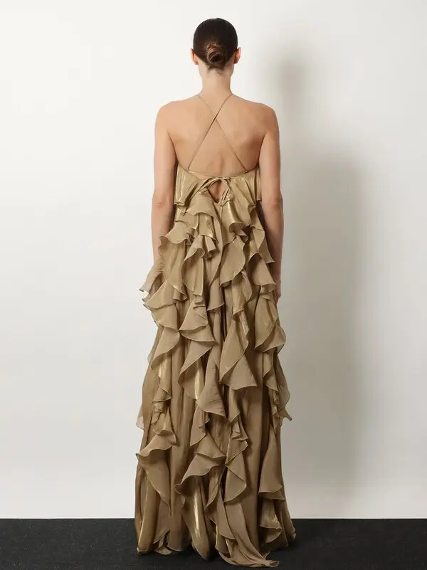 ACTUALEE Sleeveless Maxi Dress With Ruffles