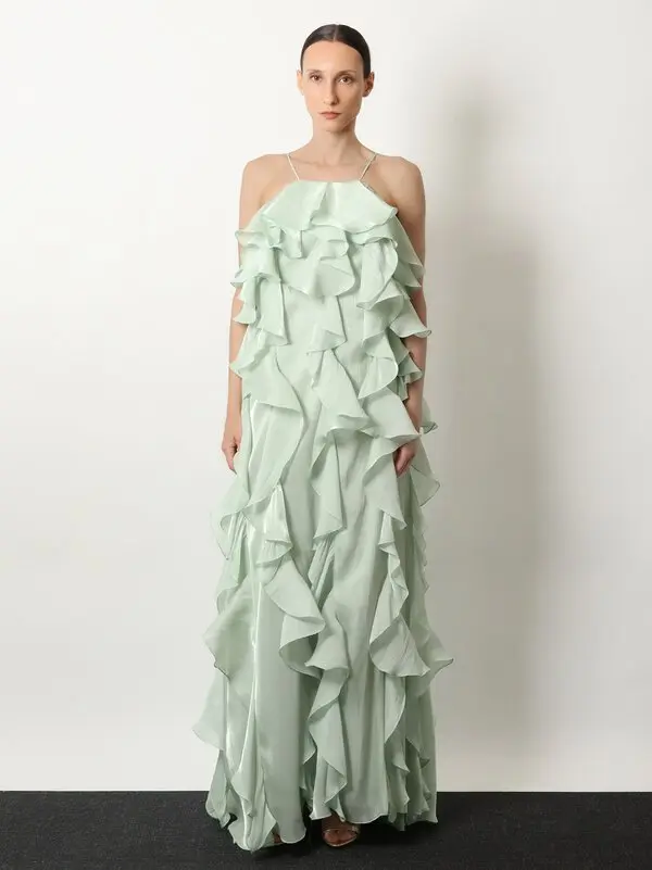 ACTUALEE Sleeveless Ruffled Maxi Dress