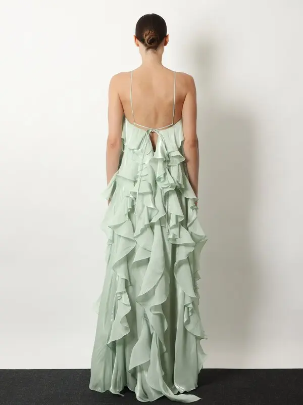 ACTUALEE Sleeveless Ruffled Maxi Dress