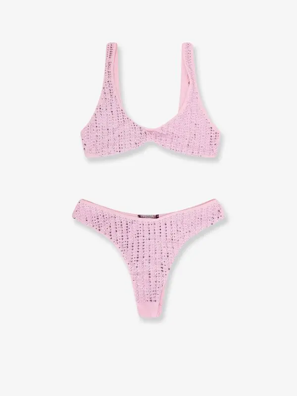 VENUJA Bikini With Allover Rhinestones - Pink