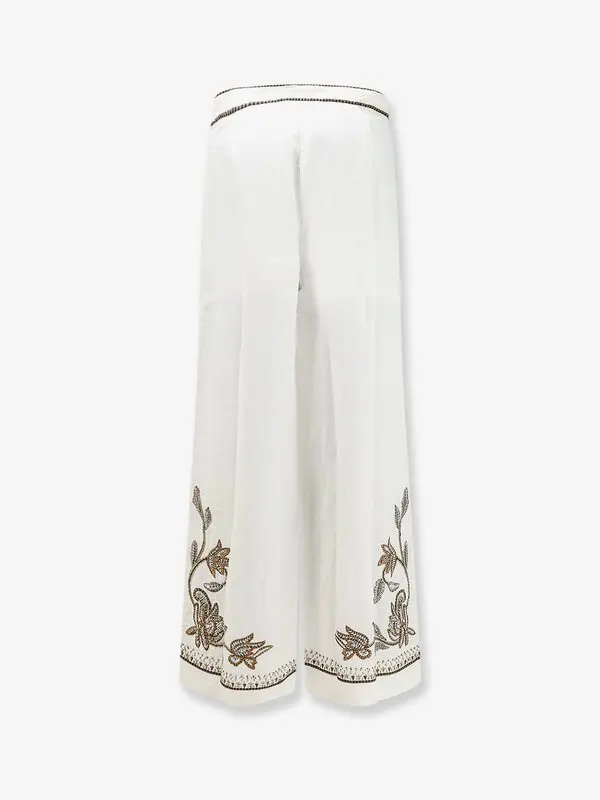 SCARLETT POPPIES Sorelle Linen & Cotton Wide Leg Trousers