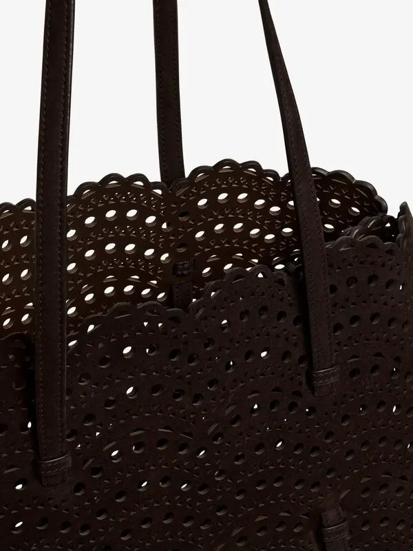 Alaïa Mina 37 Leather With Vienne Motif Shoulder Bag