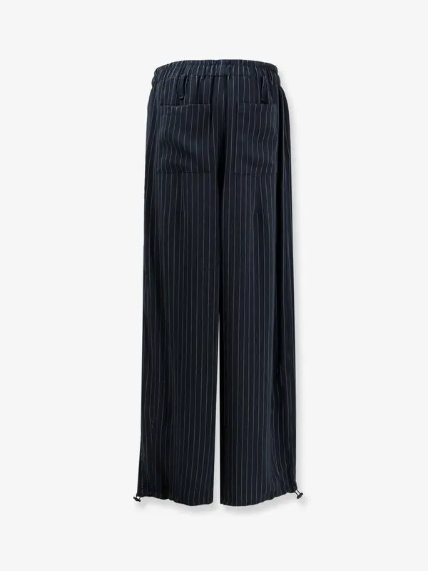 THE FRANKIE SHOP Oakdale Recycled Material Pinstripe Trousers - Blue