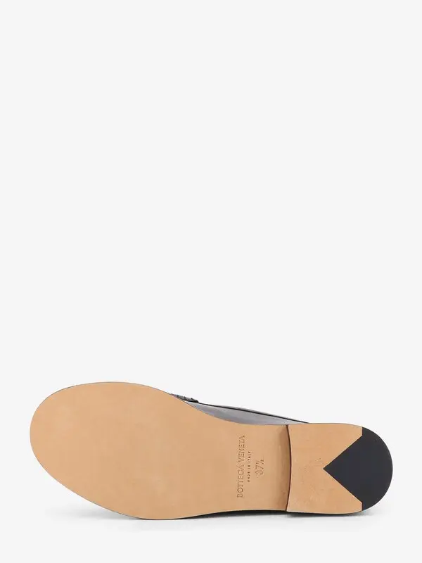 Bottega Veneta Silenzio Leather Loafers With Intrecciato Motif - Brown