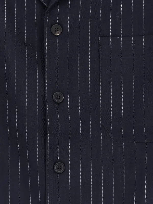 Y-81 Virgin Wool Shirt With Pinstripe Pattern