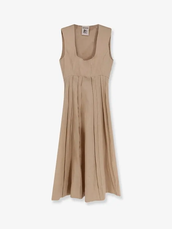 SEMICOUTURE Sleeveless Linen A-line Dress