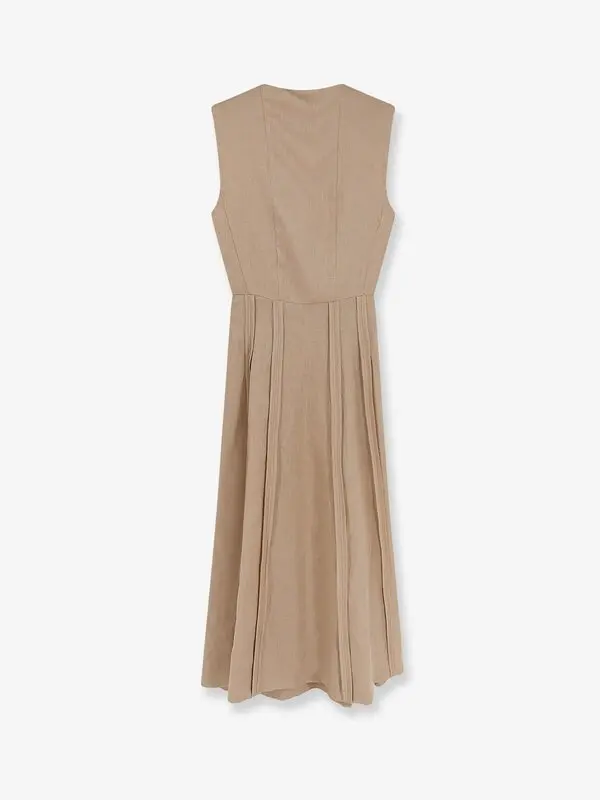 SEMICOUTURE Sleeveless Linen A-line Dress