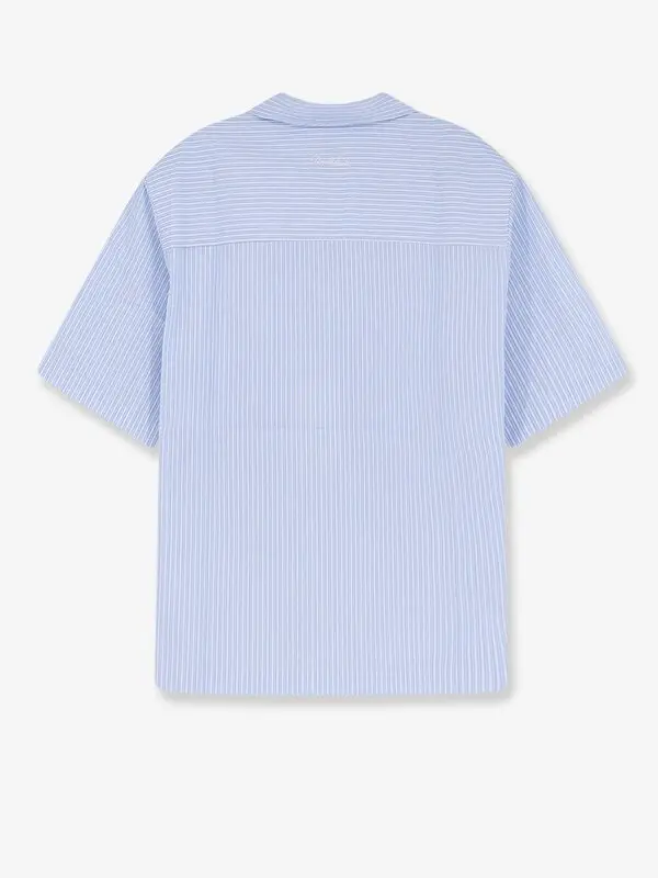 DUNST Cotton Blend Shirt With Striped Pattern