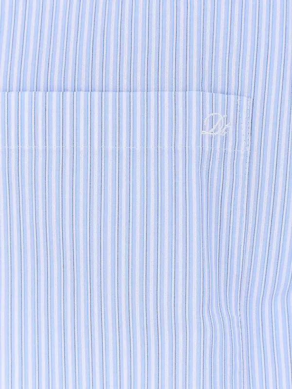 DUNST Cotton Blend Shirt With Striped Pattern