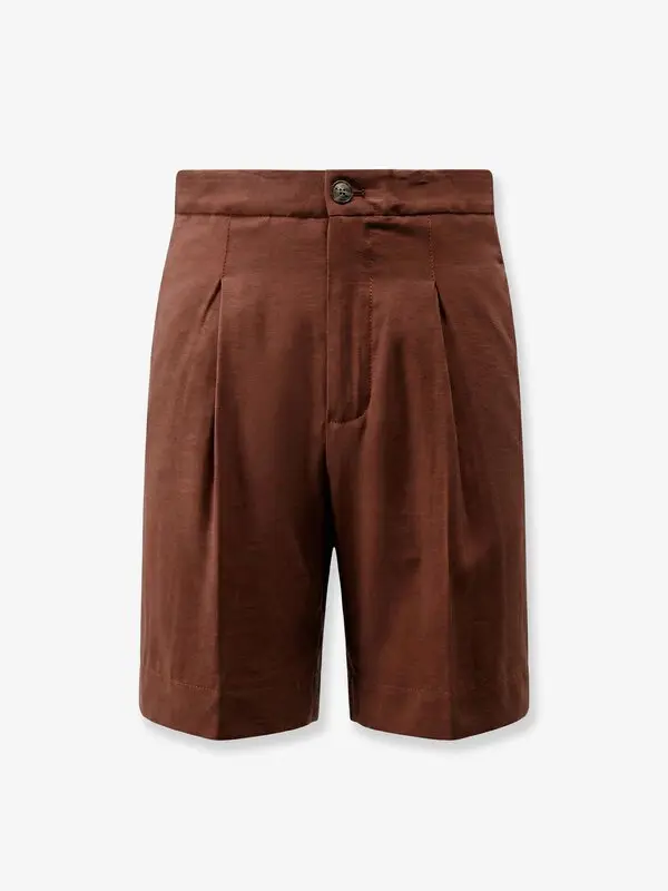 HEVO Torre Lapillo Modal Blend Bermuda Shorts - Brown