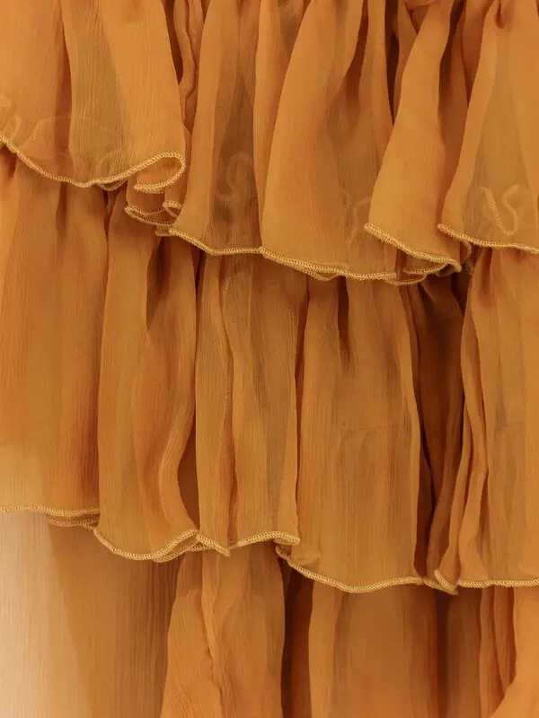 ACTUALEE Sleeveless Asymmetrical Ruffled Dress
