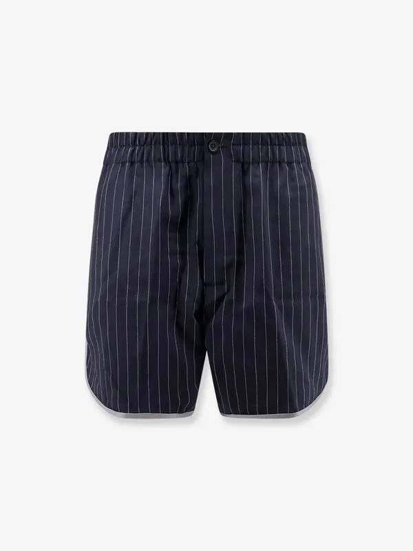 Y-81 Virgin Wool Blend Striped Shorts