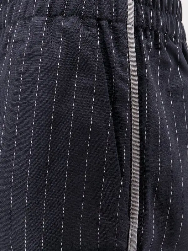 Y-81 Virgin Wool Blend Striped Shorts