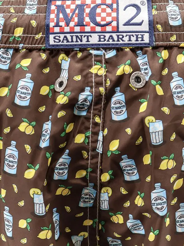 MC2 SAINT BARTH Nylon Swim Shorts With Allover Micro Pattern