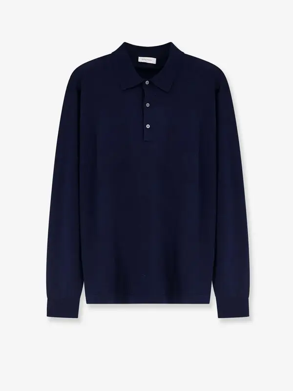 BRAMANI CASHMERE Cotton And Silk Blend Polo Shirt - Blue
