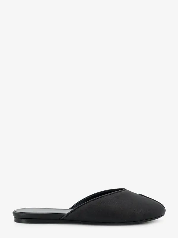 JUDE Date Flat Leather Mules - Black