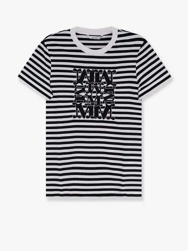 Max Mara Mxmruta Cotton Tshirt With Front Embroidery