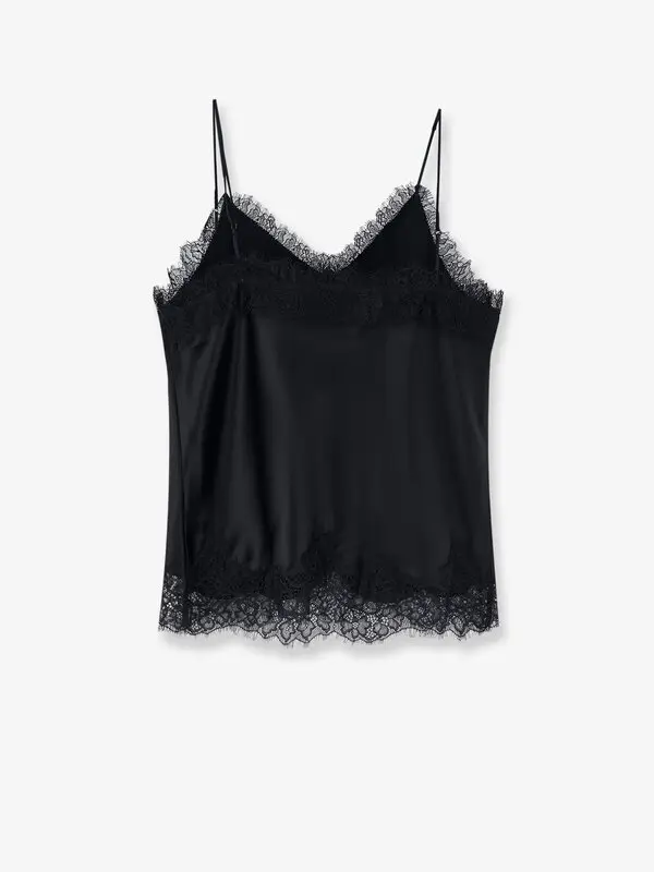 TONYWACK Satin Camisole With Lace Trim