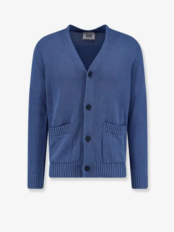 Alpha Studio Cotton Cardigan - Blue