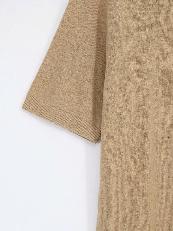 Alpha Studio Linen And Cotton Blend Polo Shirt