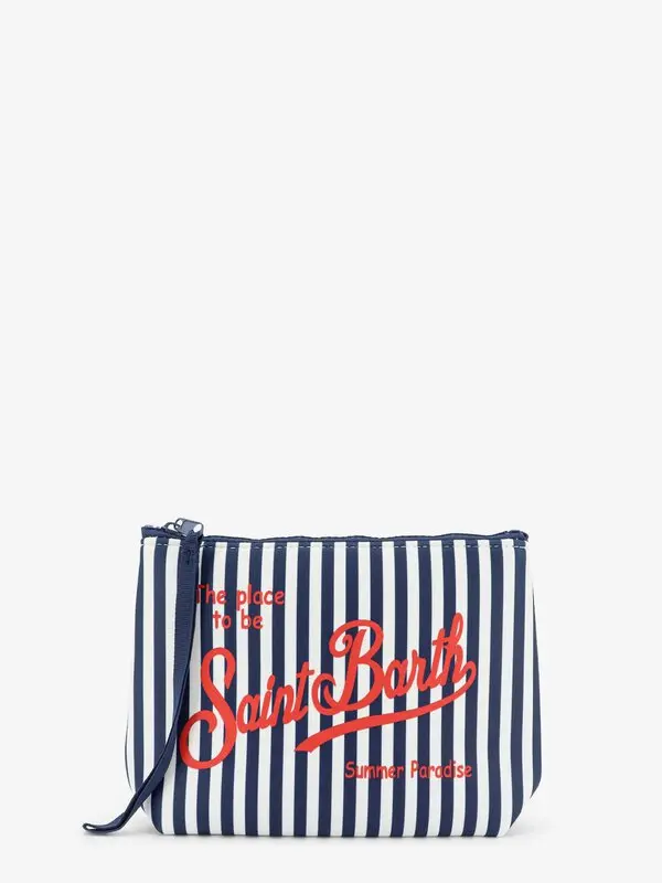 MC2 SAINT BARTH Aline Scuba Clutch With Striped Pattern