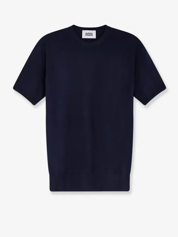 Alpha Studio Cotton Sweater - Blue