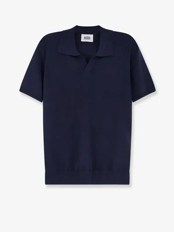 Alpha Studio Cotton Polo - Blue