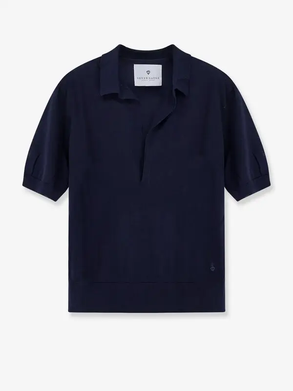 SEVEN GAUGE Lyocell Polo Shirt - Blue