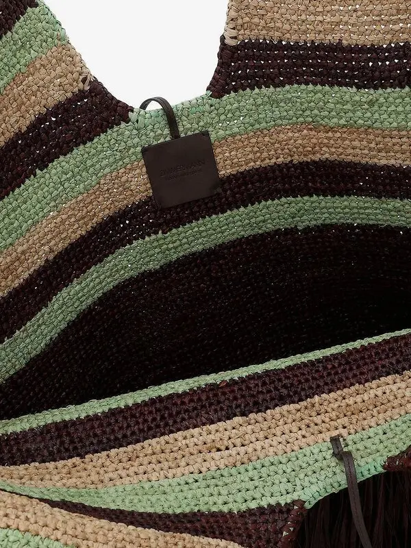 Zimmermann Golden Time Raffia Shoulder Bag With Fringe