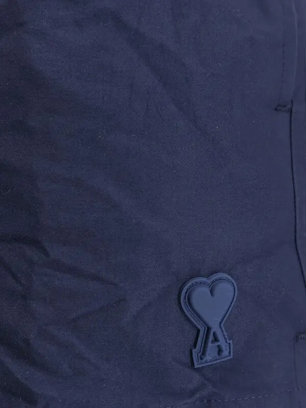 Ami Nylon Swim Shorts With Tone-on-tone Logo
