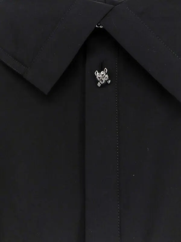 Bottega Veneta Compact Cotton Canvas Shirt With Square Knot Buttons