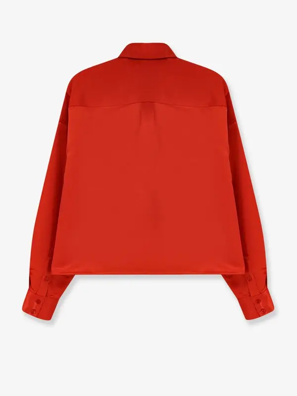 THE FRANKIE SHOP Arlen Satin Boxy Shirt - Red