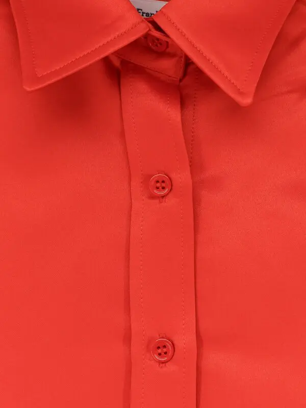 THE FRANKIE SHOP Arlen Satin Boxy Shirt - Red