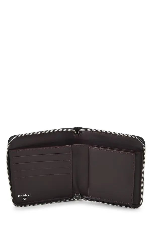 Chanel Quilted Caviar Compact Zip Around Wallet