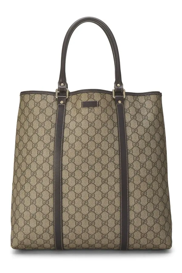 Gucci Gg Supreme Tote - Brown