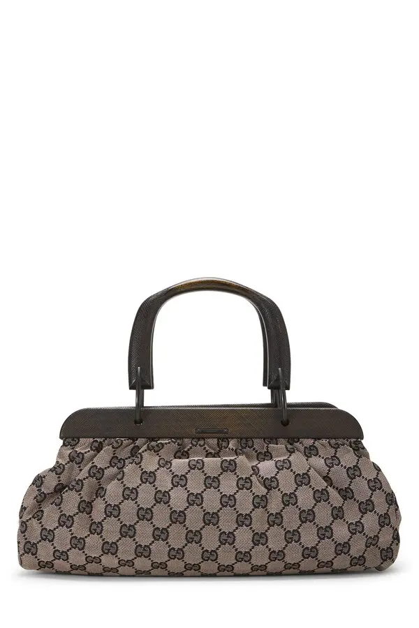 Gucci Gg Wooden Top Handle Bag - Brown