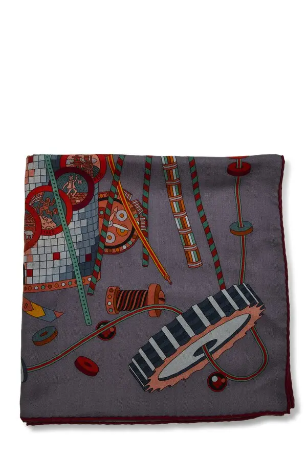 Hermès Multicolor 'le Laboratoire Du Temps' Cashmere Shawl