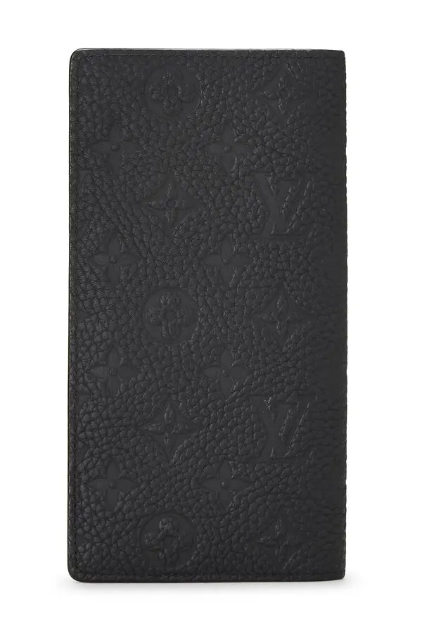 LOUIS VUITTON Monogram Taurillon Brazza Vertical Wallet