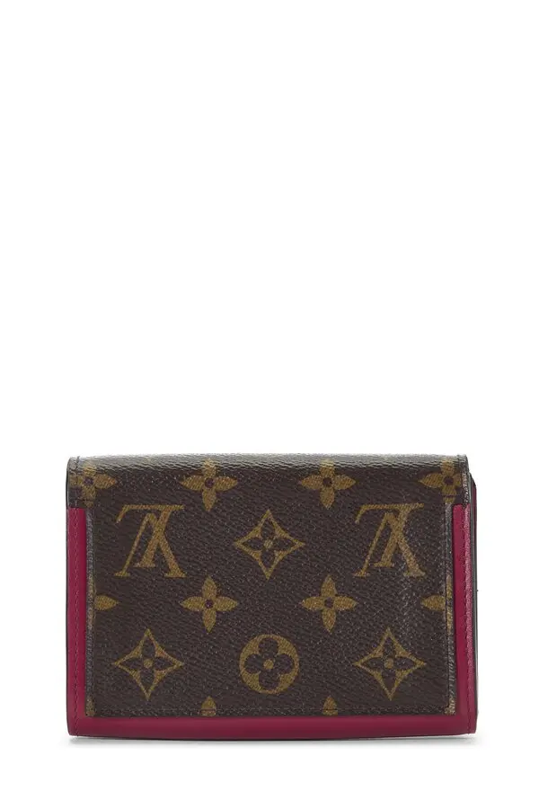 LOUIS VUITTON Burgundy Monogram Canvas Flore Compact Wallet
