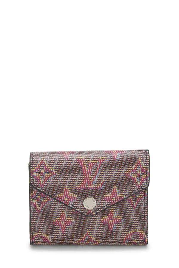LOUIS VUITTON Multicolor Pop Monogram Zoe Wallet - Red