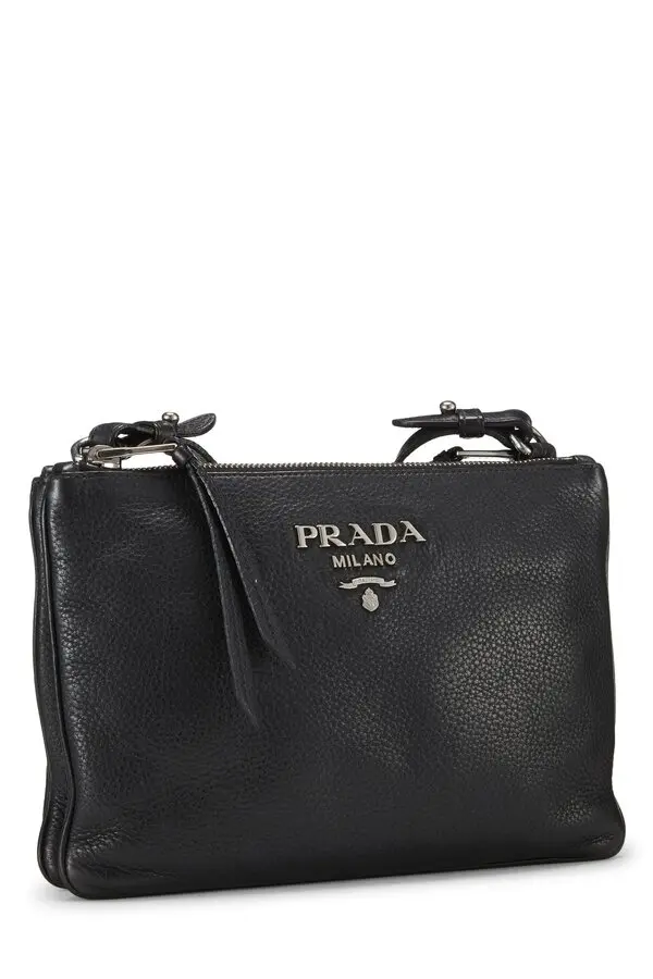 Prada Vitello Daino Double Zip Crossbody Bag