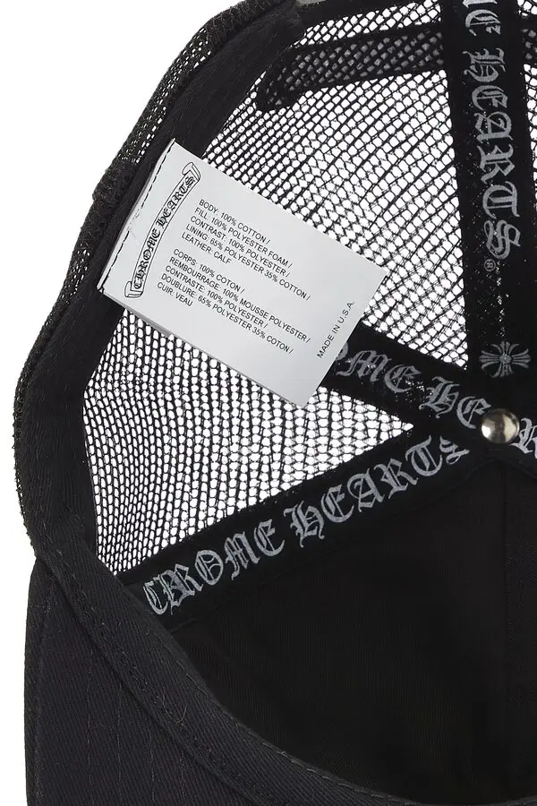 Chrome Hearts Trucker Hat With Cemetery Cross Motif