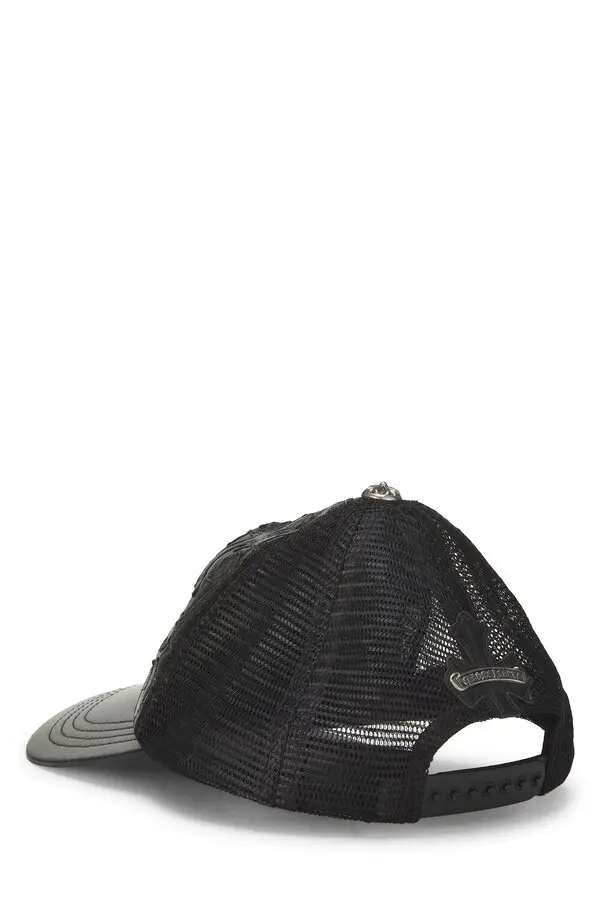 Chrome Hearts Leather Cemetery Cross Trucker Cap