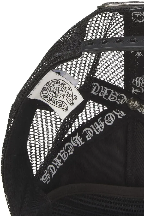 Chrome Hearts Leather Cemetery Cross Trucker Cap