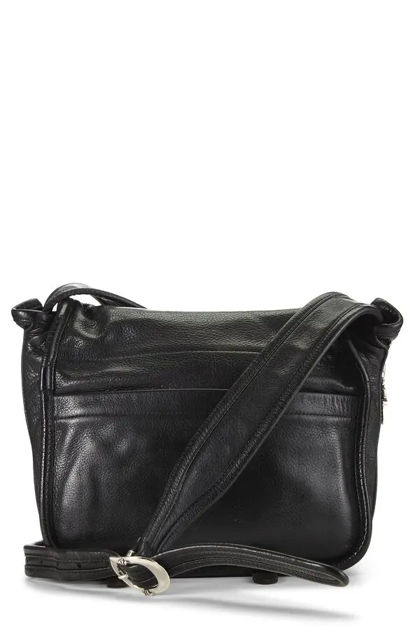 Chrome Hearts Leather Messenger Bag With Silver Tone Hardware