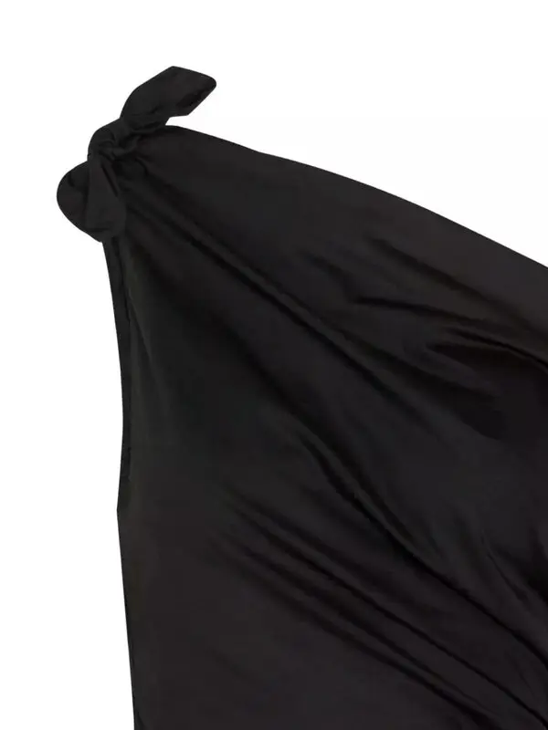 Staud Bellaria Knot-detail Draped One-shoulder Top - Black
