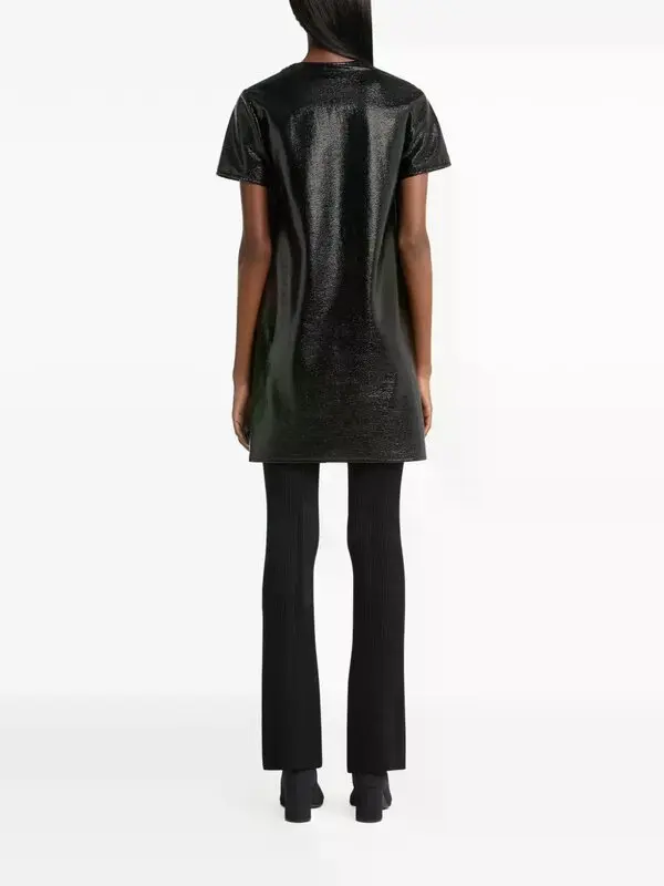 COURREGES Vinyl-effect Short-sleeve Mini Dress