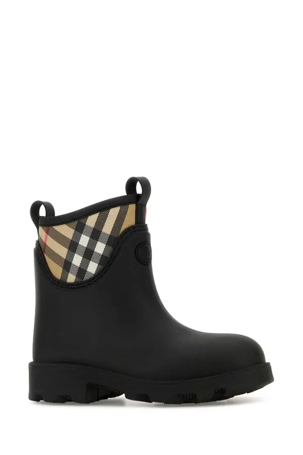 Burberry Rubber Marsh Stamp Ankle Boots - Black